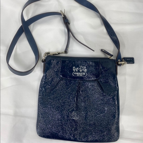 Coach | Bags | Coach Shiny Navy Crossbody Purse Bag | Poshmark
